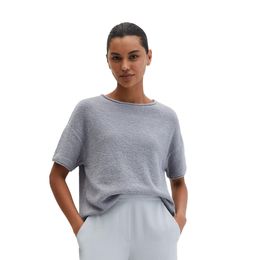 Marc O'Polo Strickpullover MARC O'POLO "aus Boucl&eacute;-Garn", Damen, Gr. M, grau horizon, Obermaterial: 78% Baumwolle, 22% Polyamid, unifarben, Rundhals, Pullover Strickpullover