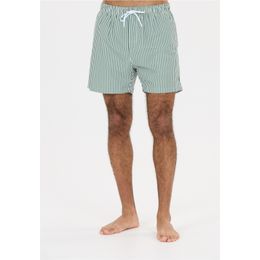 Badeshorts NOU "Ciro", Herren, Gr. S, US-Gr&ouml;&szlig;en, gr&uuml;n, wei&szlig;, 100% Polyester, gestreift, Badehosen Badeshorts, aus schnell trocknendem Material