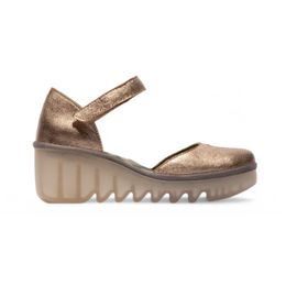 Fly London Damen Sahara Gold BISO305FLY Keilsandalen Espadrille Stap Heels
