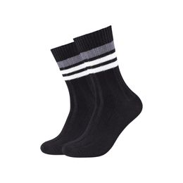 Socken Camano "2er Pack", Herren, Gr. 35-38, schwarz, 85% Viskose, 13% Polyamid, 2% Elasthan, gestreift, Socken Socken