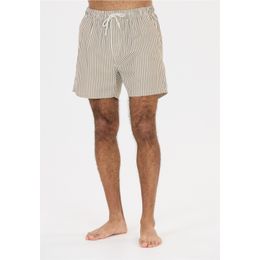 Badeshorts NOU "Ciro", Herren, Gr. M, US-Gr&ouml;&szlig;en, beige, wei&szlig;, 100% Polyester, gestreift, Badehosen Badeshorts, aus schnell trocknendem Material