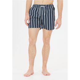 Badeshorts NOU "Leandro", Herren, Gr. 4XL, US-Gr&ouml;&szlig;en, blau, wei&szlig;, 100% Polyester, gestreift, Badehosen Badeshorts, mit breiten Streifen
