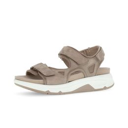 Trekkingsandale Gabor "Trekkingsandale", Damen, Gr. 37,5, beige, Schuhe