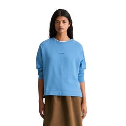 Marc O'Polo Sweatshirt MARC O'POLO DENIM "aus Organic Cotton", Damen, Gr. L, azure sky, Obermaterial: 100% Baumwolle, unifarben, relaxed fit, Rundhals, B&uuml;ndchen, Sweatshirts Sweatshirt