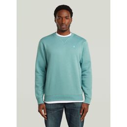 G-Star Raw Longpullover G-STAR "Premium Core Sweatshirt", Herren, Gr. M, mineral blau, Obermaterial: 55% Baumwolle, 45% Polyester, Pullover Longpullover