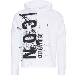 Dsquared2 Cool Fit Icon Splash Logo Wei&szlig;er Kapuzenpullover