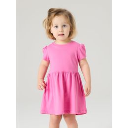Minikleid name it "NMFVIVIA SS 2P DRESS NOOS", M&auml;dchen, Gr. 128, N-Gr, strawberry moon pack:with cradle pink cherry aop, Jersey, Obermaterial: 100% Baumwolle, bedruckt, unifarben, kurz, Rundhals, Kleider Minikleid, Baumwolle, bedruckt und uni im Set