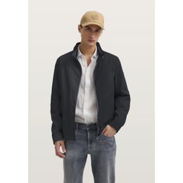 Blouson Bugatti "DynamicSeries", Herren, Gr. 50, schwarz (390, marine), 100% Polyester, unifarben, regular fit, Jacken Blouson, Regular Fit wasserabweisend mit Kapuze