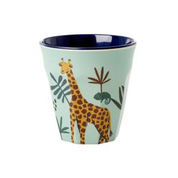 Rice Melamin Kinderbecher Jungle Animals Giraffe, blau skandinavische Deko Online Shop