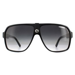 Carrera Aviator Unisex-Sonnenbrille in Schwarz-Wei&szlig;-Grau mit Farbverlauf
