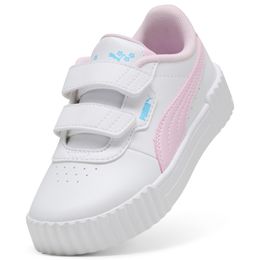 Sneaker Puma "CARINA 30 JELLY HEAVEN V PS", M&auml;dchen, Gr. 32, Puma wei&szlig;, pearl pink, Synthetik, unifarben, Schuhe Sneaker, f&uuml;r Kinder, mit Klettverschluss, mit profilierter Gummilaufsohle