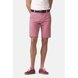 Chinos MEYER "B-Palma 1-3023", Herren, Gr. 27, Normalgr&ouml;&szlig;en, rot, 97% Baumwolle, 3% Elasthan, bedruckt, regular fit kurz, Hosen, mit Pineapple-Print