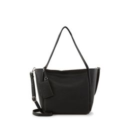 Tom Tailor Damen TTAMAREA L Shopper mit abnehmbarer Anh&auml;ngertasche, schwarz, Uni, Gr. ONESIZE