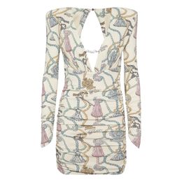 Philipp Plein Long-Sleeved Mini Dress Tassels