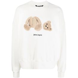 Palm Angels Bear Rundhals-Sweatshirt Wei&szlig;
