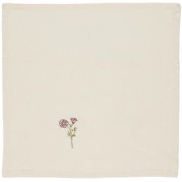 IB Laursen Stoffserviette Flora mit aufgestickten Blumen 40 x 40 cm, Mohnblume skandinavische Deko Online Shop