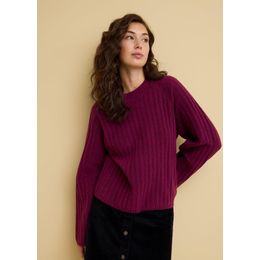 bonprix Gerippter Pullover verk&uuml;rzt, lila, Gr.36/38 (S), Klassischer Ripp-Pullover, verk&uuml;rzt