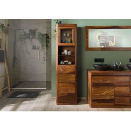 Hochschrank Sheesham 50x35x193 walnuss lackiert TORONTO #311