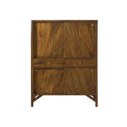 Highboard Mango 115x45x150 braun ge&ouml;lt / Griff gold LOS ANGELES #14