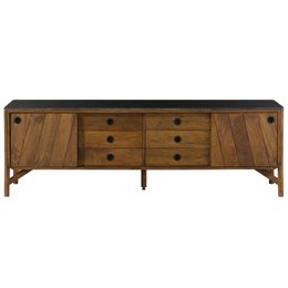 Sideboard Mango 200x45x65 braun ge&ouml;lt / dunkler Granit LOS ANGELES #113