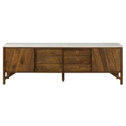 Sideboard Mango 200x45x65 braun ge&ouml;lt / echter Marmor LOS ANGELES #13