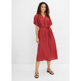 bonprix Midikleid aus softem Viskose-Mix, rot, Gr.38, Midikleid mit Bindeband aus softem Viskose-Mix