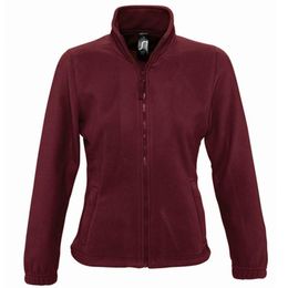 SOLS Damen North Fleece-Jacke mit durchgehendem Rei&szlig;verschluss (Burgunder)