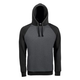 SOLS - "Seattle" Kapuzenpullover f&uuml;r Herren/Damen Unisex (Schwarz/Anthrazit meliert)