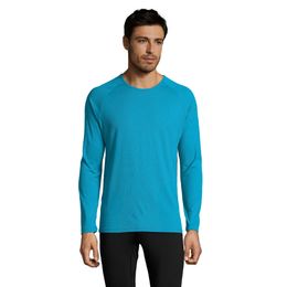 SOLS - T-Shirt f&uuml;r Herren - Sport Lang&auml;rmlig (Aquablau)