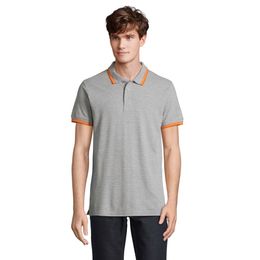 SOLS - "Pasadena" Poloshirt f&uuml;r Herren (Grau meliert/Orange)