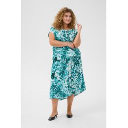 Kaffe Kurzarm-Bluse Loose fit Teal Leopard Print