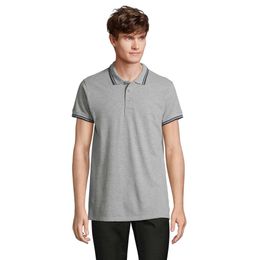 SOLS - "Pasadena" Poloshirt f&uuml;r Herren (Grau meliert/Marineblau)
