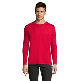 SOLS - "Imperial" T-Shirt f&uuml;r Herren Lang&auml;rmlig (Rot)