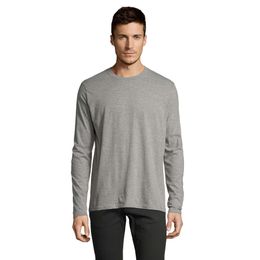 SOLS - "Imperial" T-Shirt f&uuml;r Herren Lang&auml;rmlig (Grau meliert)