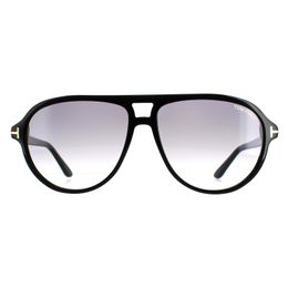 Tom Ford Aviator Herren gl&auml;nzend schwarz Rauch Gradient FT0932 Jeffrey