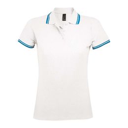 SOLS - "Pasadena" Poloshirt f&uuml;r Damen (Wei&szlig;/Aquablau)