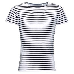 SOLS - "Miles" T-Shirt Rundhalsausschnitt f&uuml;r Herren (Wei&szlig;/Marineblau)