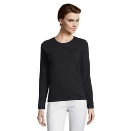 SOLS - "Imperial" T-Shirt f&uuml;r Damen Lang&auml;rmlig (Schwarz)