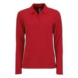 SOLS - "Perfect" Poloshirt f&uuml;r Damen Lang&auml;rmlig (Rot)