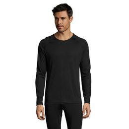 SOLS - T-Shirt f&uuml;r Herren - Sport Lang&auml;rmlig (Schwarz)