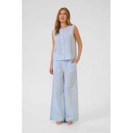 Kaffe Kurzarm-Bluse Baggy fit Blue/White Stripe blue white