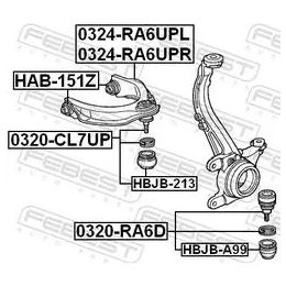 FEBEST Trag-/F&uuml;hrungsgelenk 0320ra6d Vorderachse unten f&uuml;r HONDA