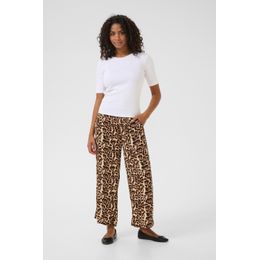 Kaffe Casual Hose Loose fit Naturel Leopard Print