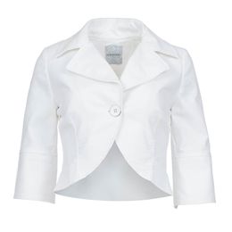 Elegante wei&szlig;e cropped Jacke mit einzigartiger Knopfdetail