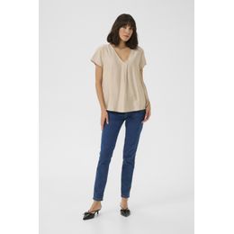 Kaffe Kurzarm-Bluse Regular fit Feather Grey CC beige
