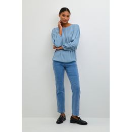 Kaffe Langarm-Bluse Regular fit Faded Denim light blue