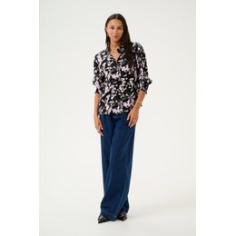 Kaffe Langarm - Hemd Regular fit Black/Pink Graphic Strokes black multi