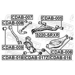 FEBEST Trag-/F&uuml;hrungsgelenk 3220srxr Hinterachse oben f&uuml;r GENERAL MOTORS