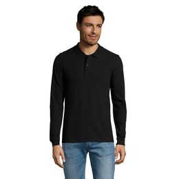 SOLS - "Perfect" Poloshirt f&uuml;r Herren Lang&auml;rmlig (Schwarz)