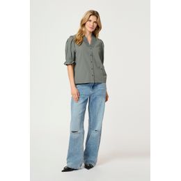 Kaffe Kurzarm-Bluse Regular fit Balsam Green